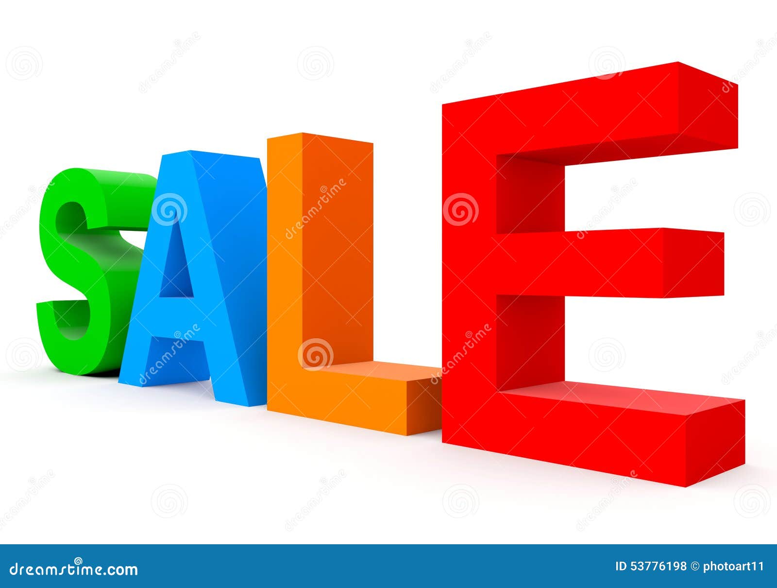 SALE - Colorful 3d Letters Isolated on White Stock Illustration ...