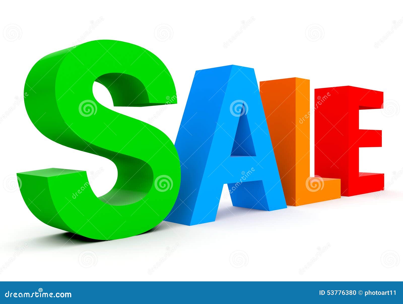 SALE - Colorful 3d Letters Isolated on White Stock Illustration ...