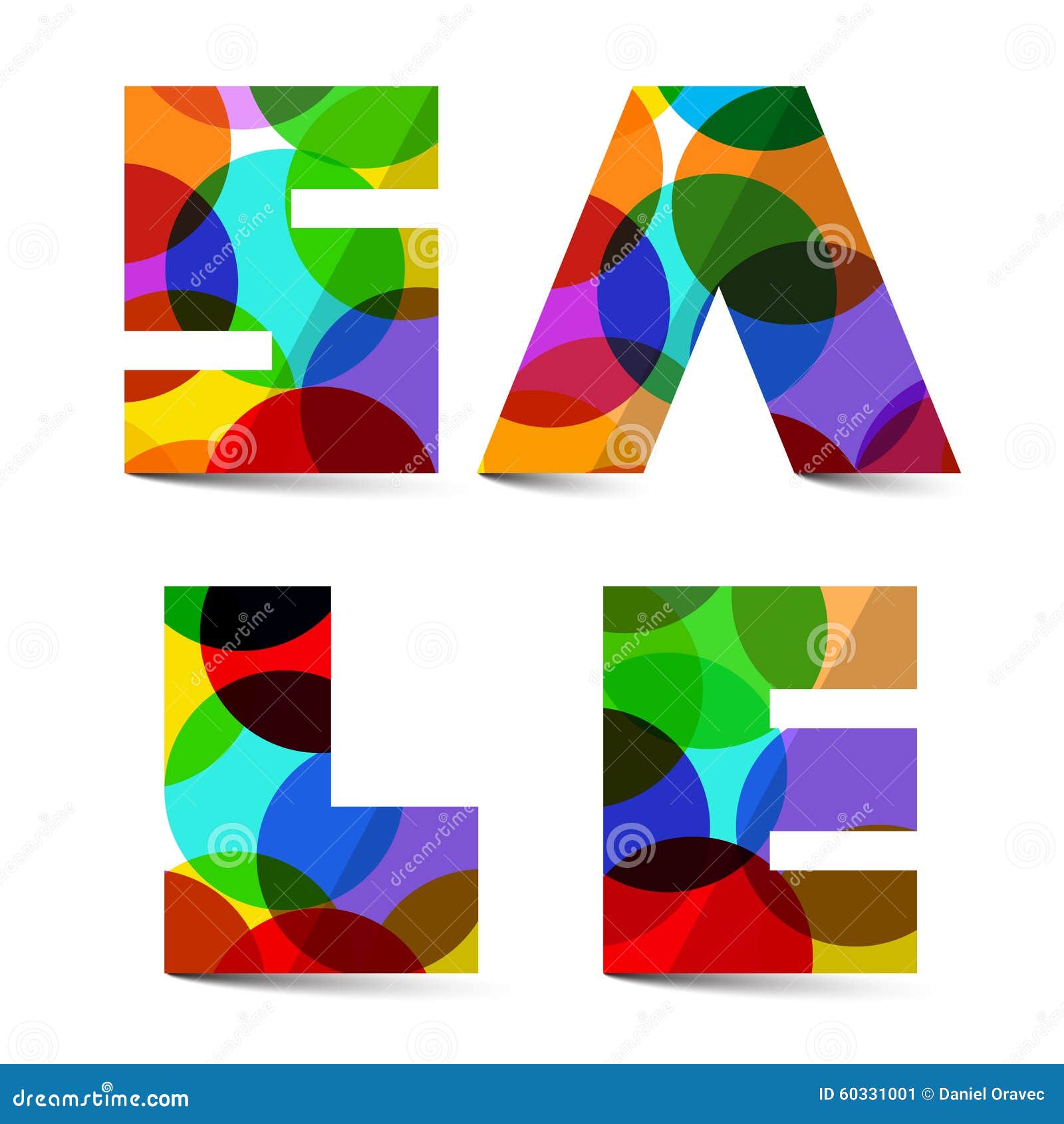 Sale Colorful Vector Title on White Stock Vector - Illustration of ...