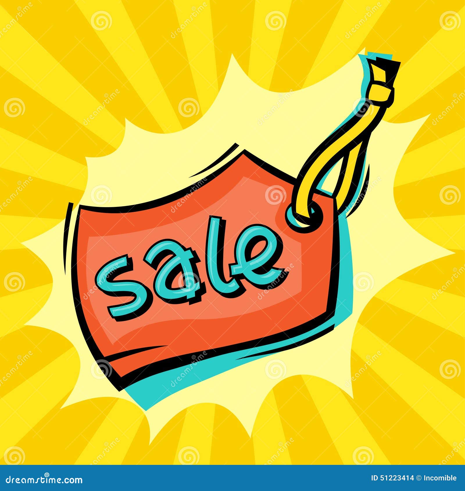 Sale Comic Speech Bubble Background In Cartoon Vector Illustration ...