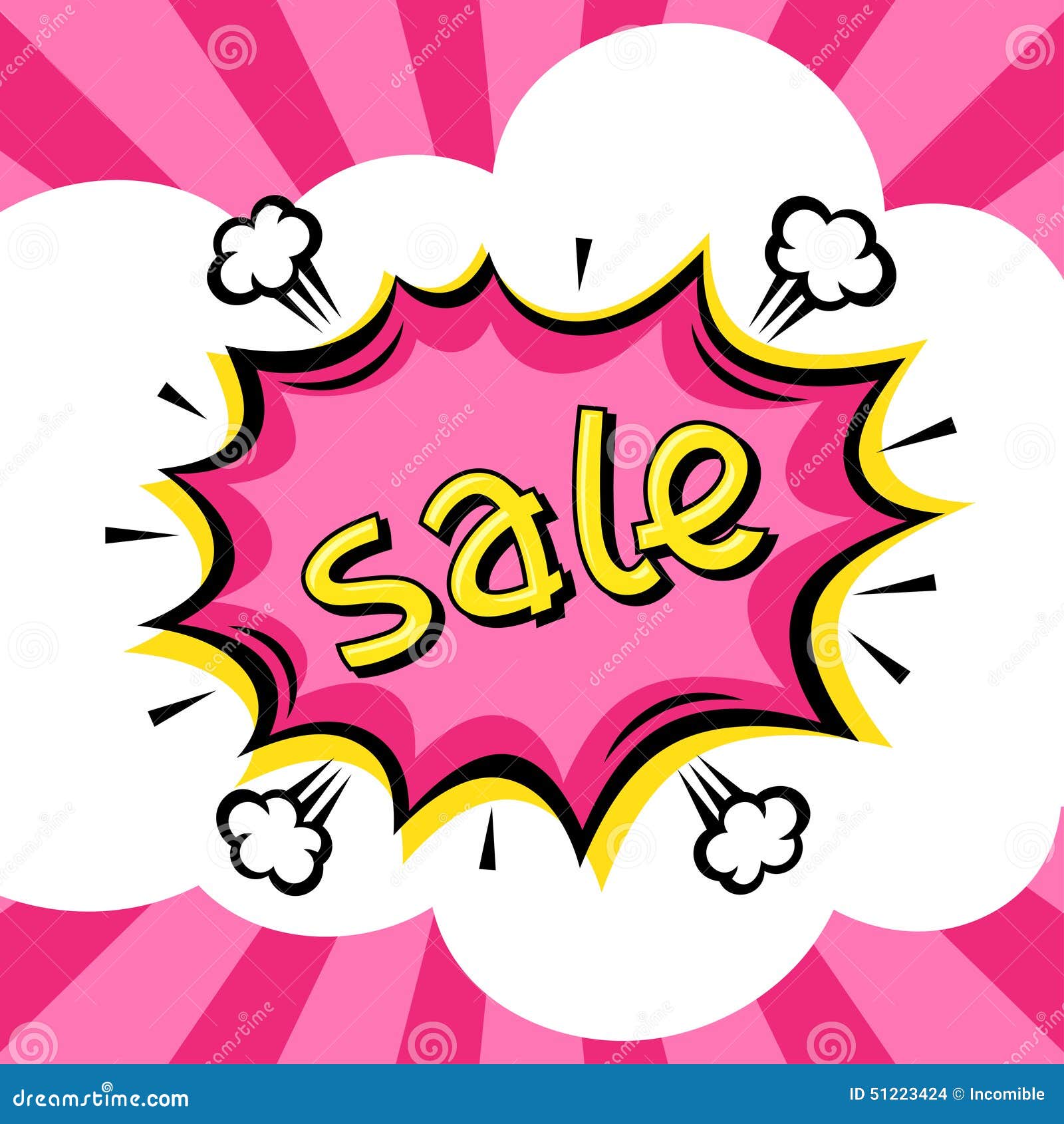 Sale Comic Speech Bubble Background in Cartoon Stock Vector ...