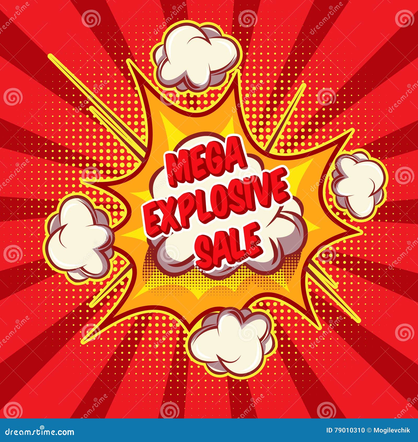 Sale Comic Style Poster stock vector. Illustration of bubble - 79010310