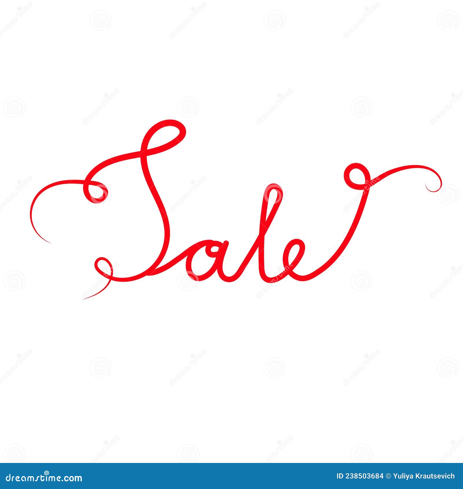 Sale. Continuous Line Drawing. Hand Drawn Calligraphy Lettering. Vector ...