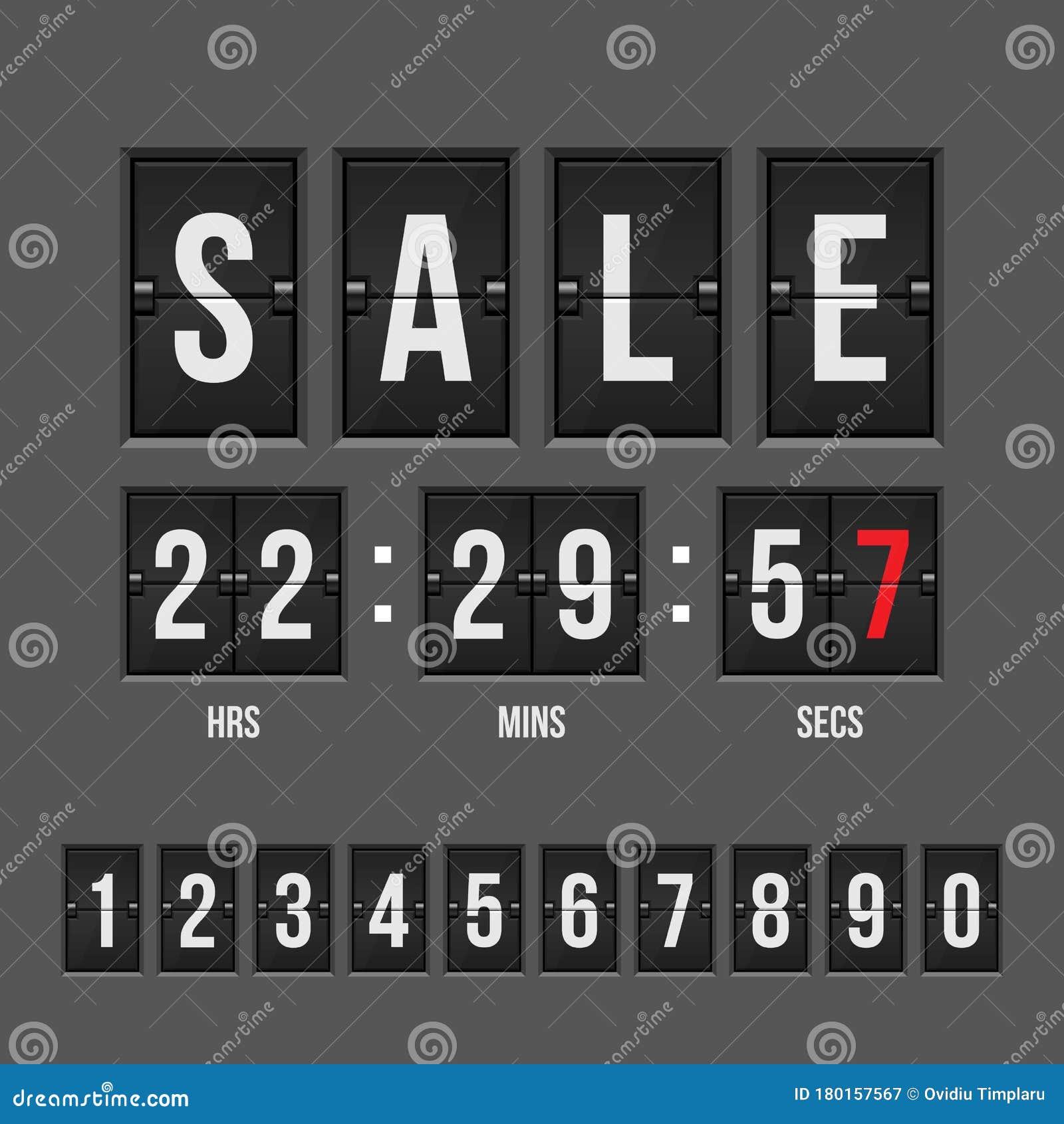 Sale Countdown Timer Vector Illustration Stock Vector - Illustration of ...