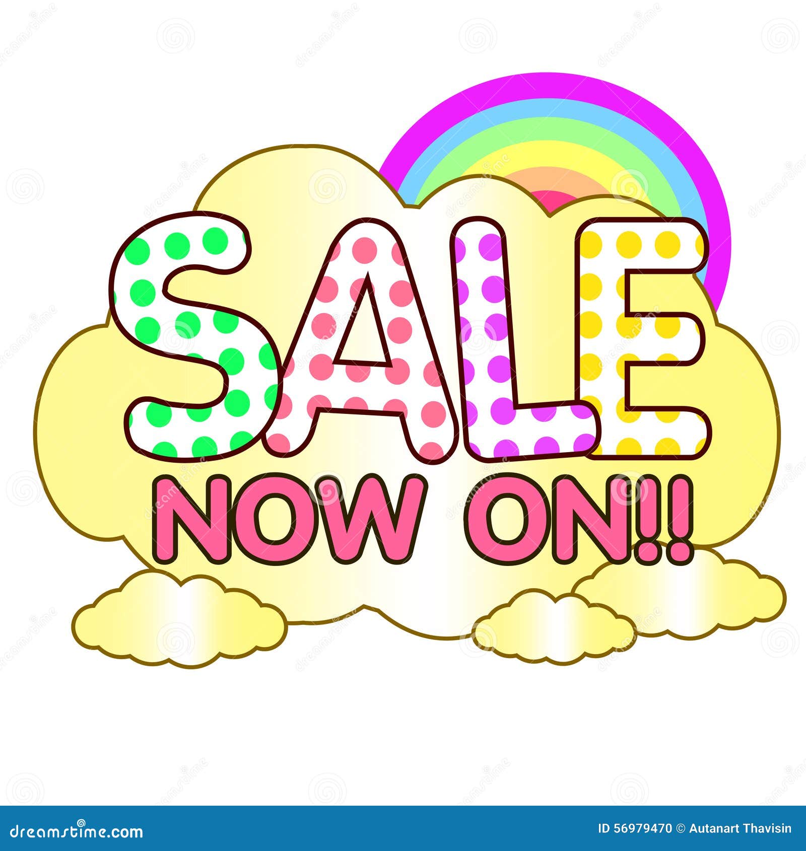Sale cute now on rainbow stock vector. Illustration of rainbow - 56979470