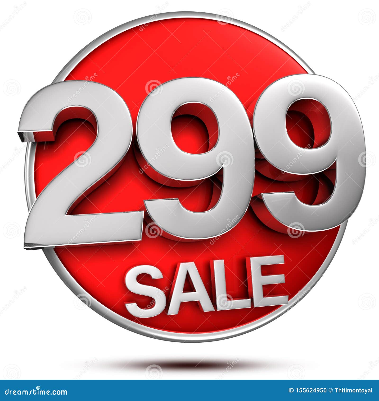 299 sale 3d. stock illustration. Illustration of design - 155624950