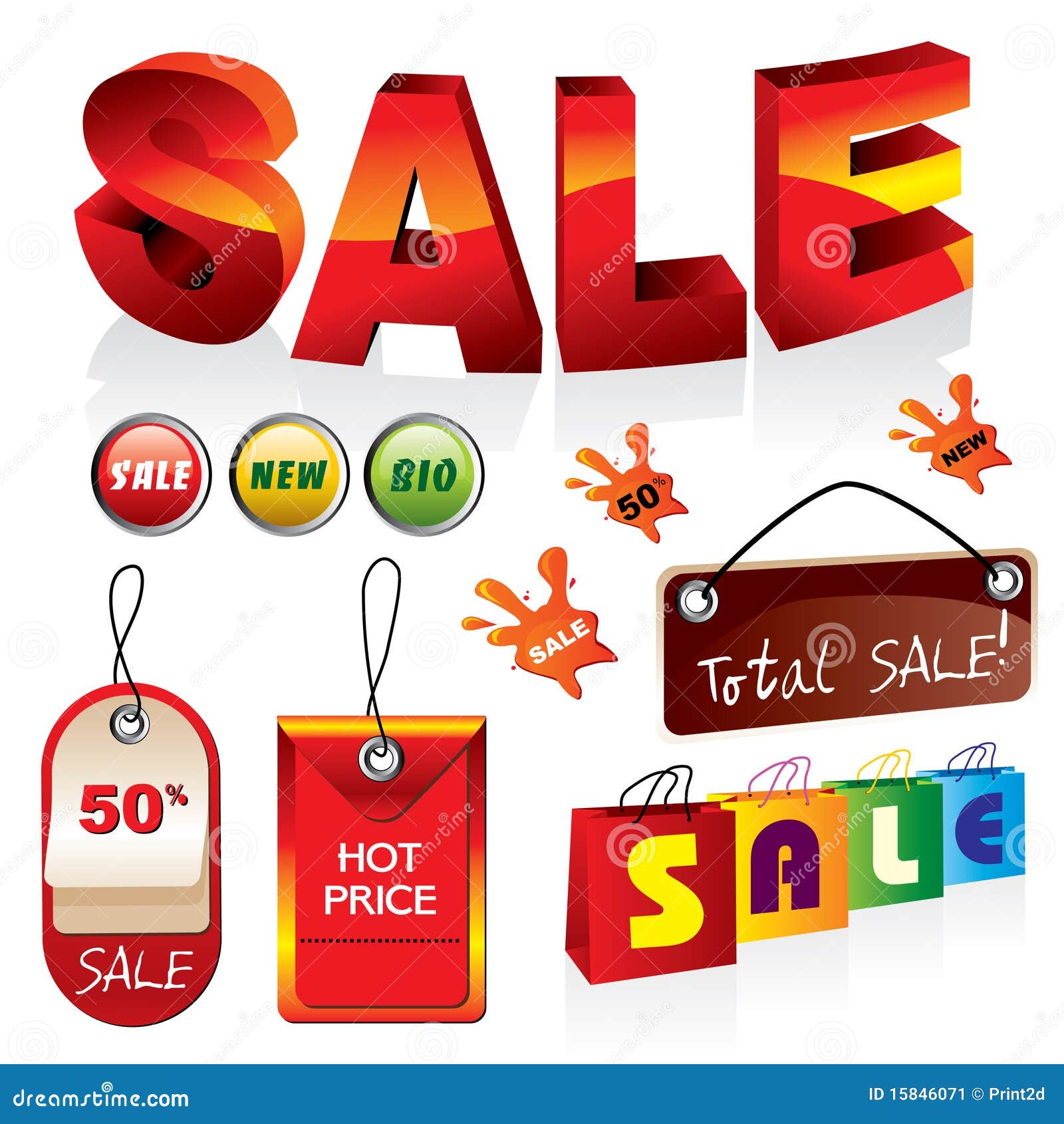 Sale design elements stock vector. Illustration of message - 15846071