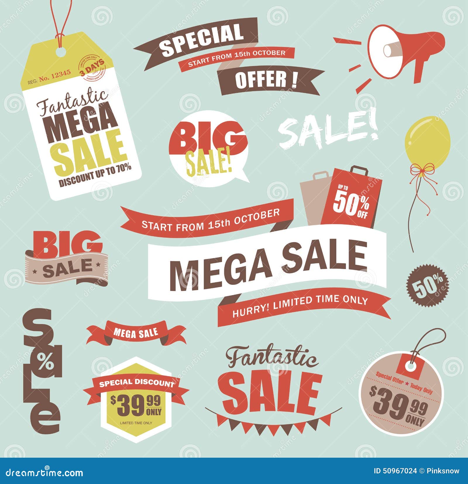 Sale design elements stock vector. Illustration of promo - 50967024