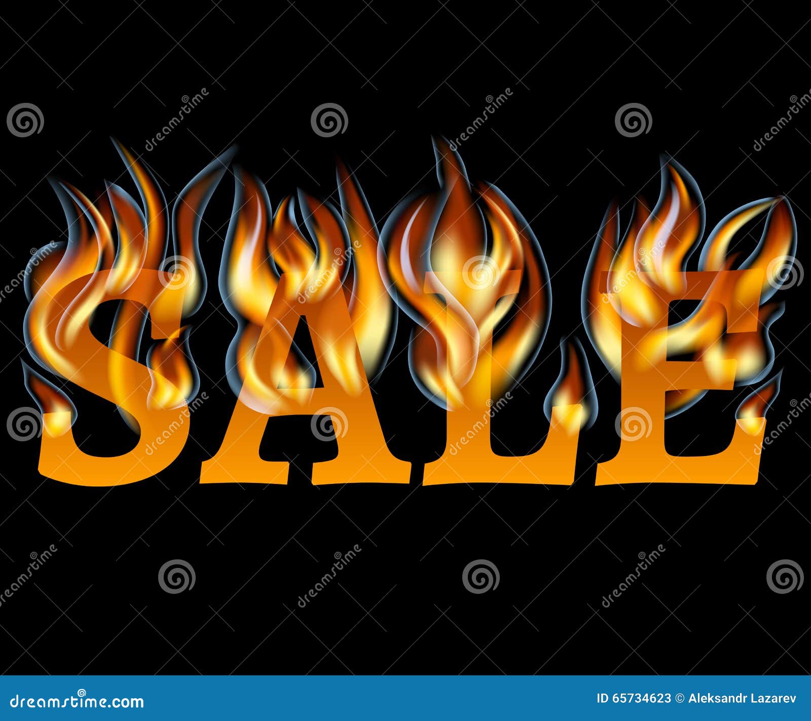 Sale Design with Fire stock vector. Illustration of fiery - 65734623