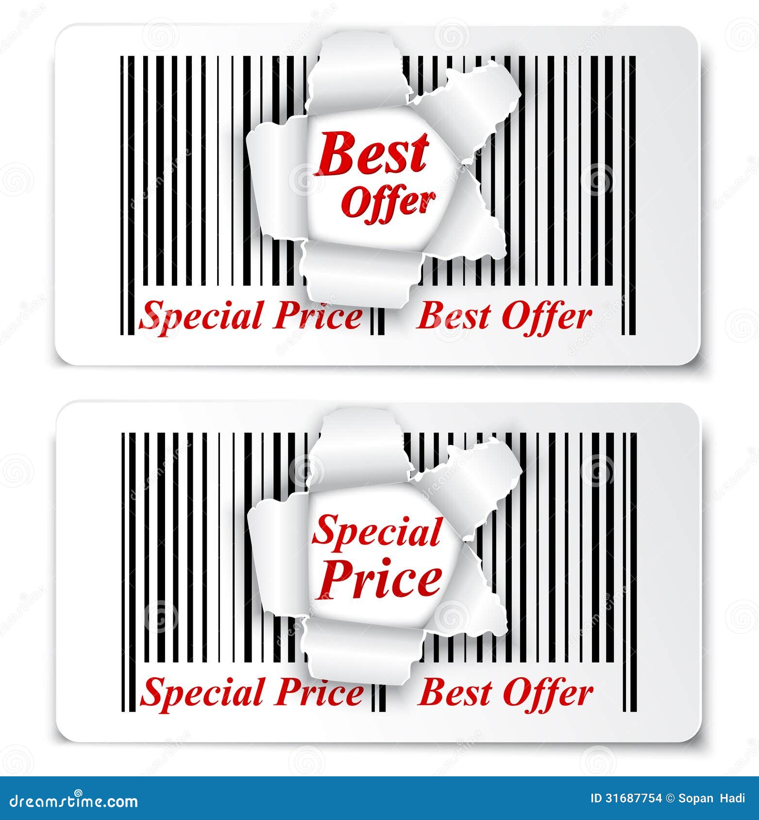 Sale Design. on Torn Barcode Stock Vector - Illustration of ...