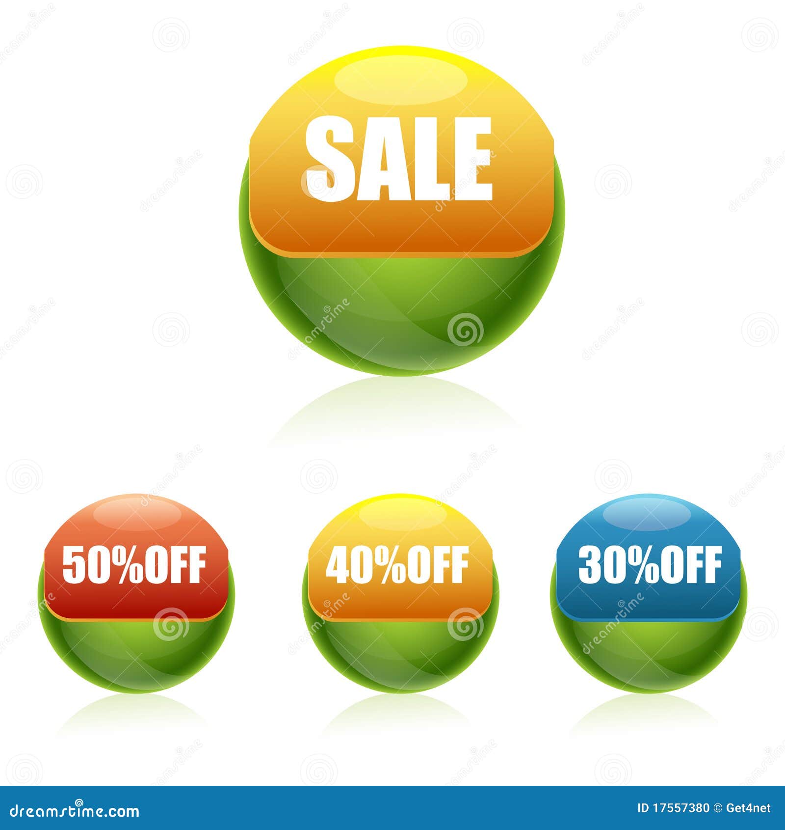 Sale and discount buttons stock vector. Illustration of message - 17557380