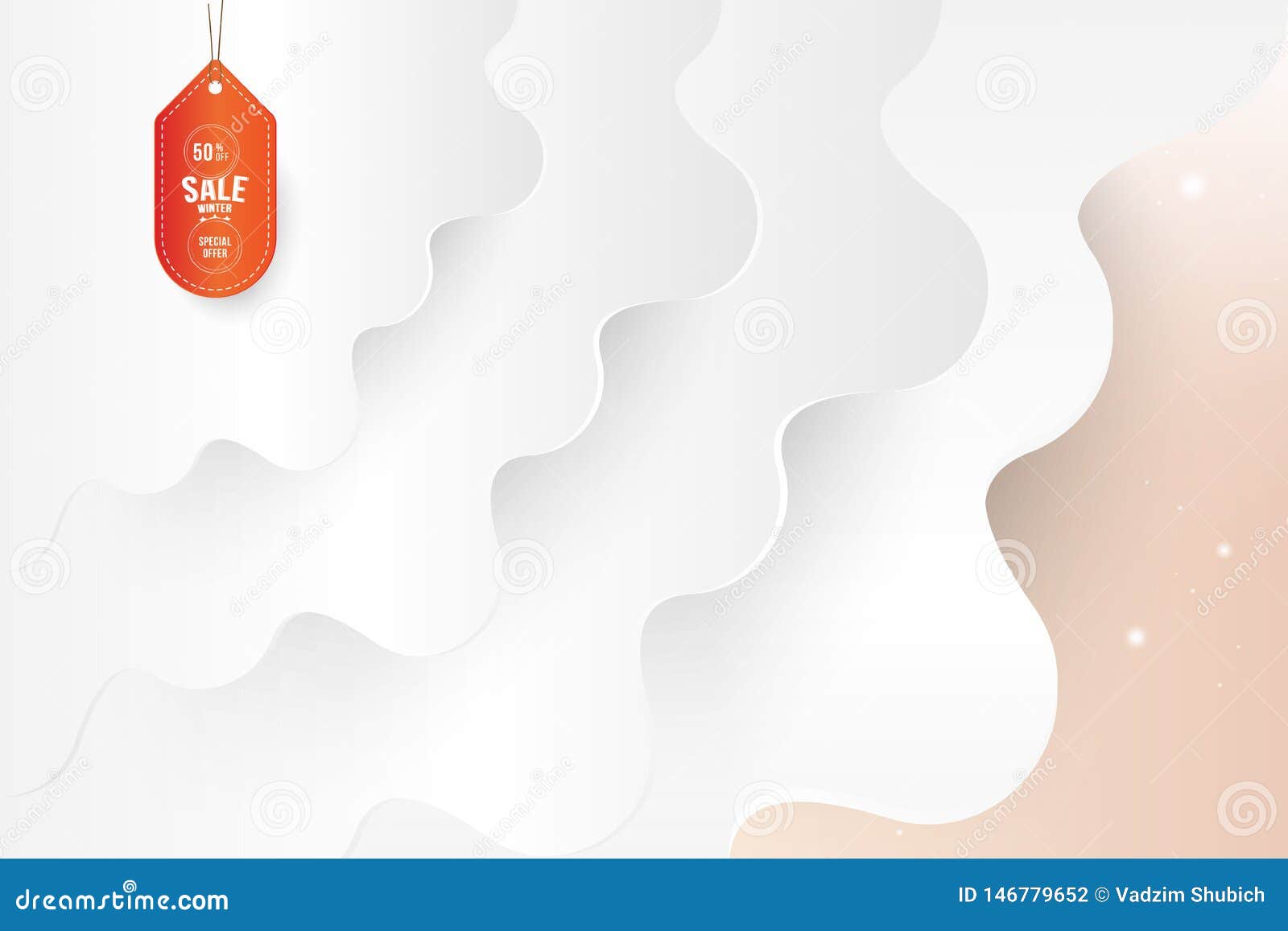 Sale 50 Discount Label on Wavy Background with Shadow and Light. Stock ...
