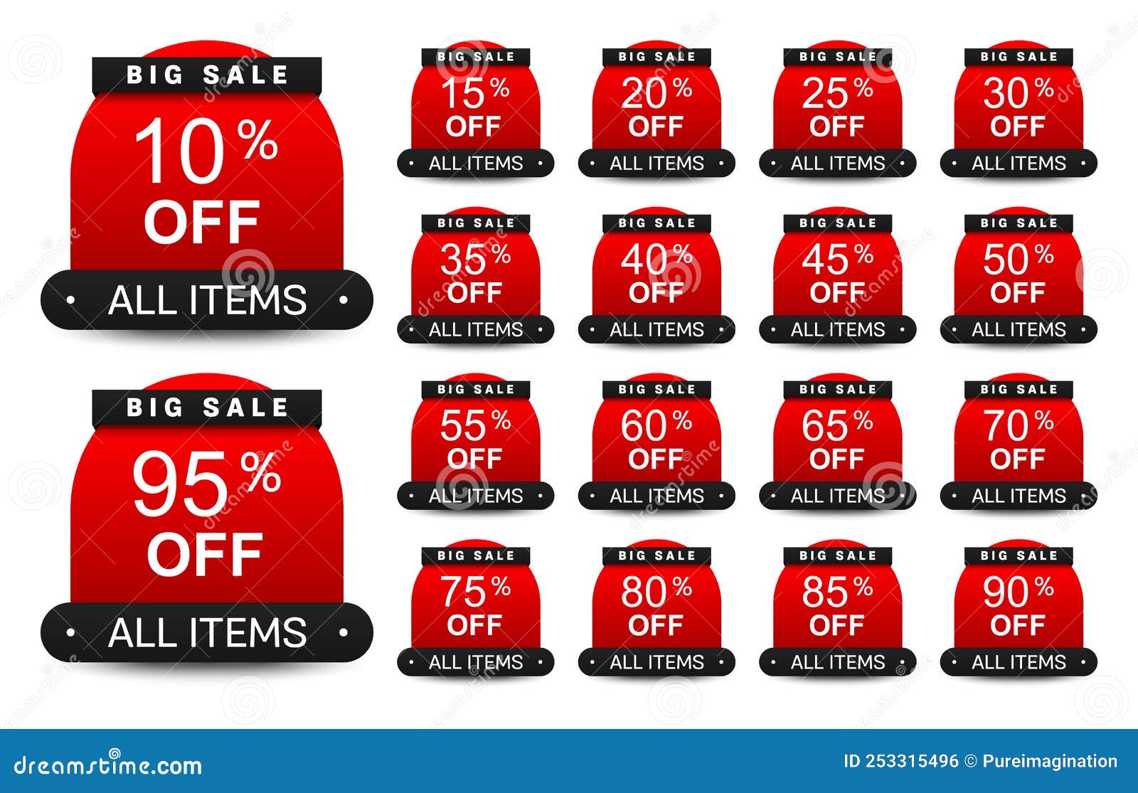 Sale and Discount Labels on White Background Stock Vector ...