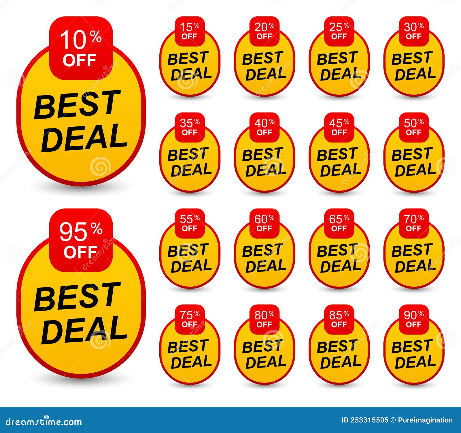 Sale and Discount Labels on White Background Stock Vector ...