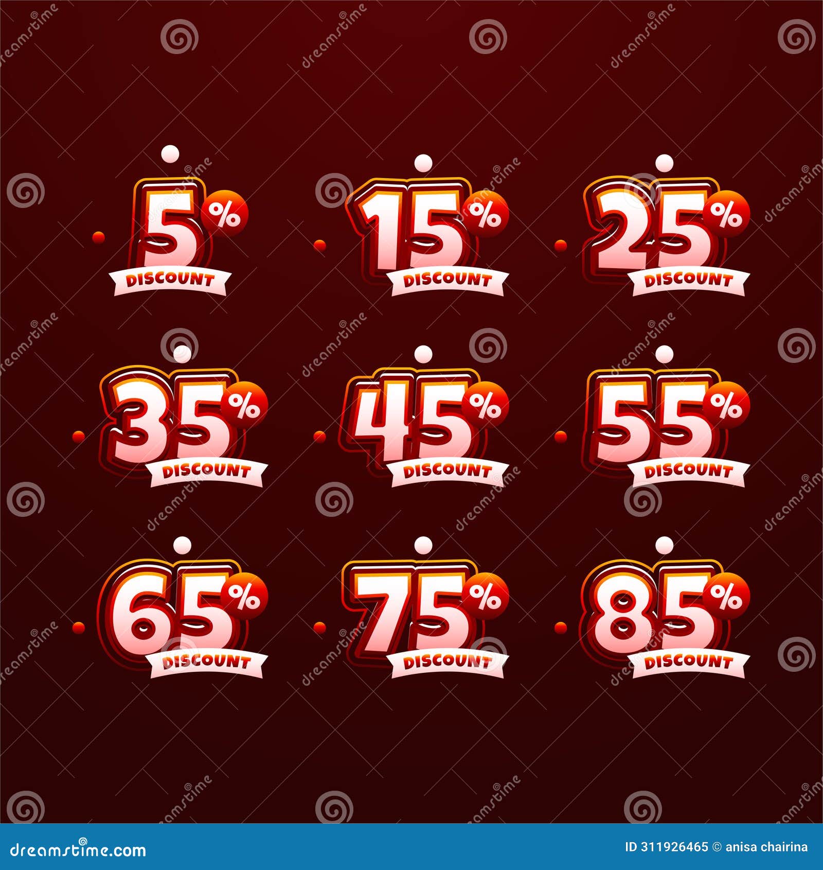 Sale Discount Set Design Template Stock Illustration - Illustration of ...