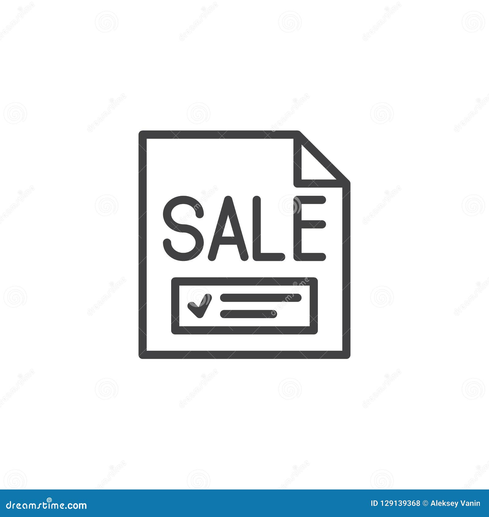 Sale Document File Outline Icon Stock Vector - Illustration of online ... Sale Document File Outline Icon Stock Vector - Illustration of online ...