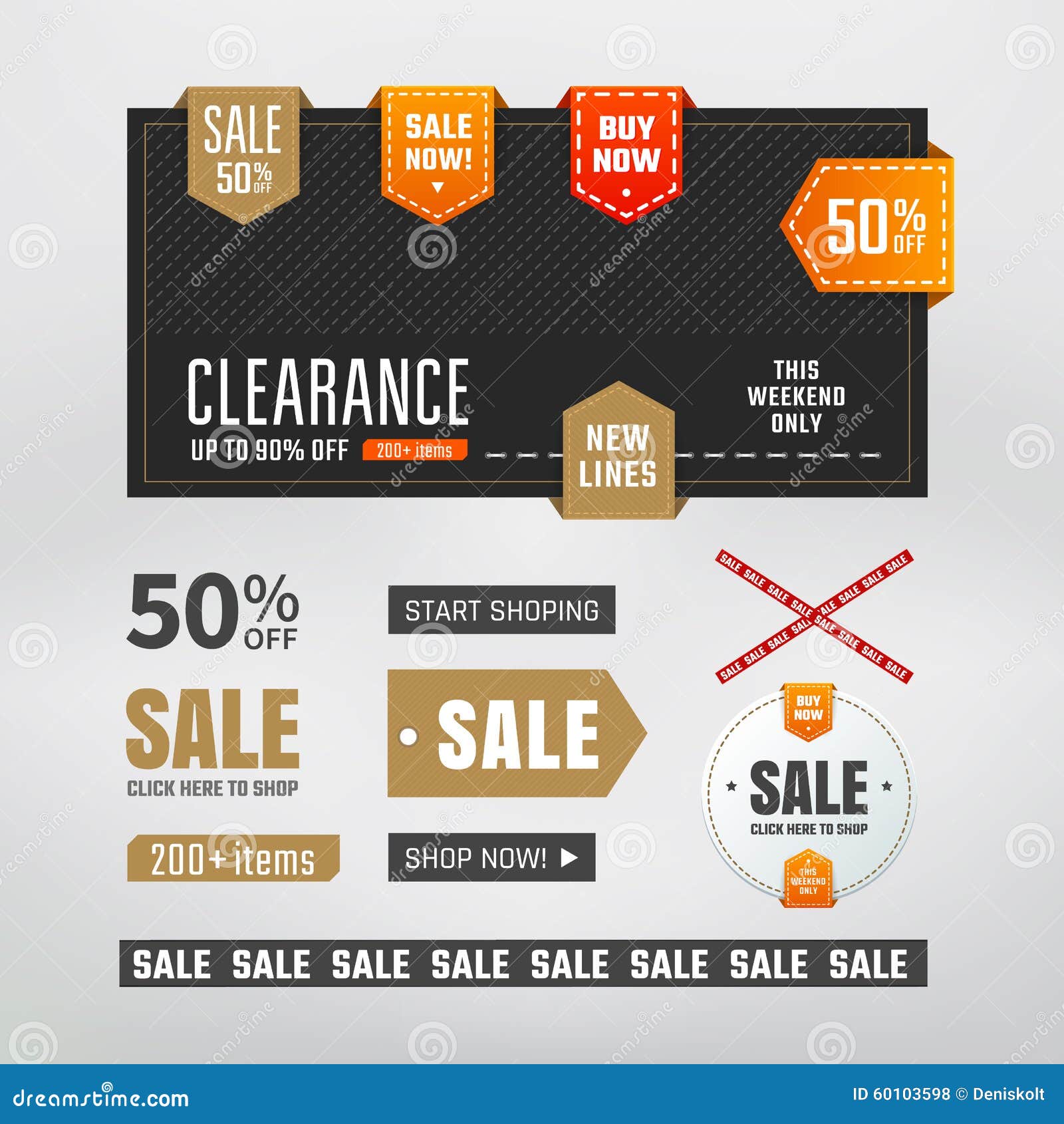 Sale elements stock vector. Illustration of promo, paper - 60103598