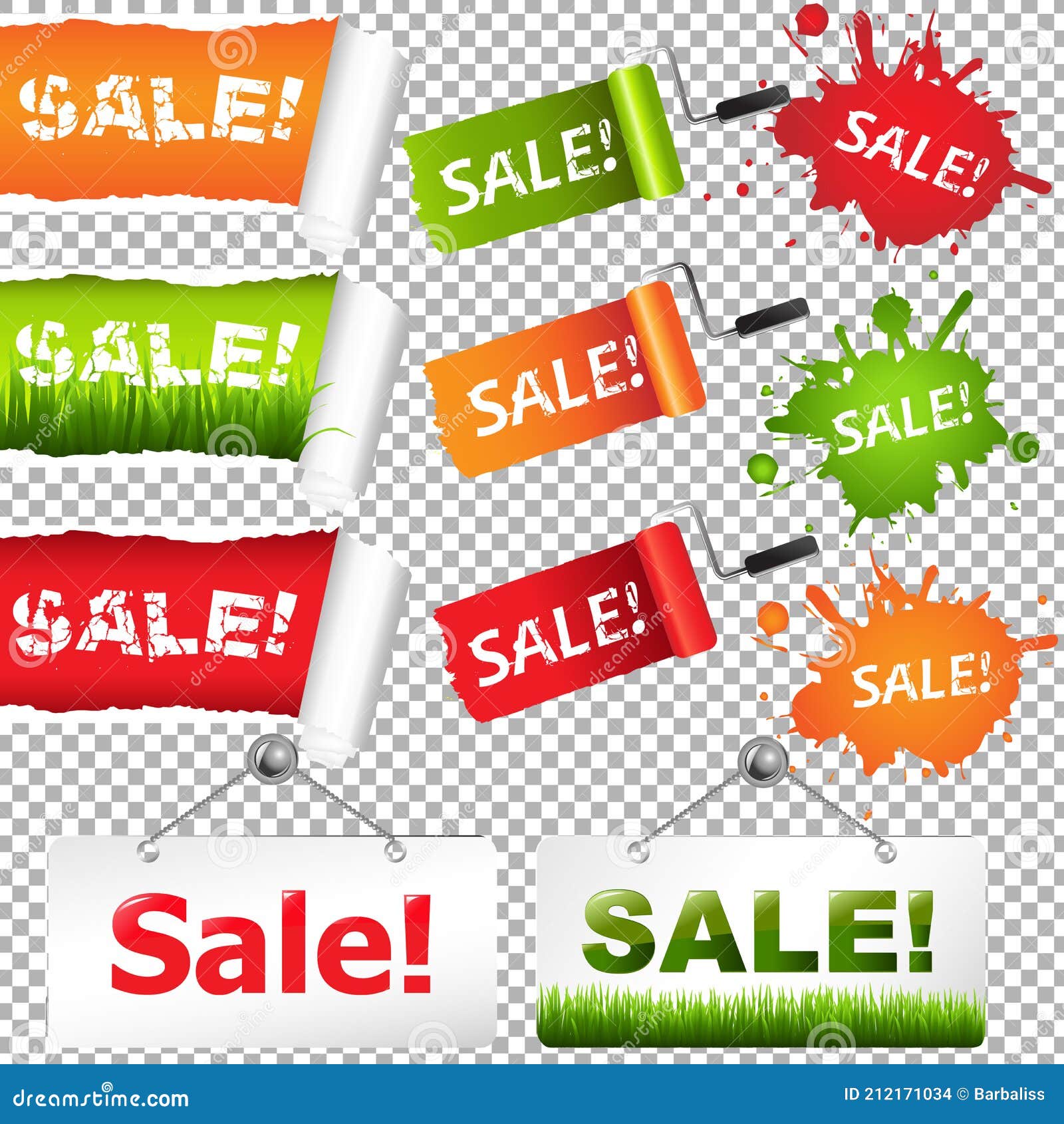 Sale Elements Set stock vector. Illustration of roll - 212171034