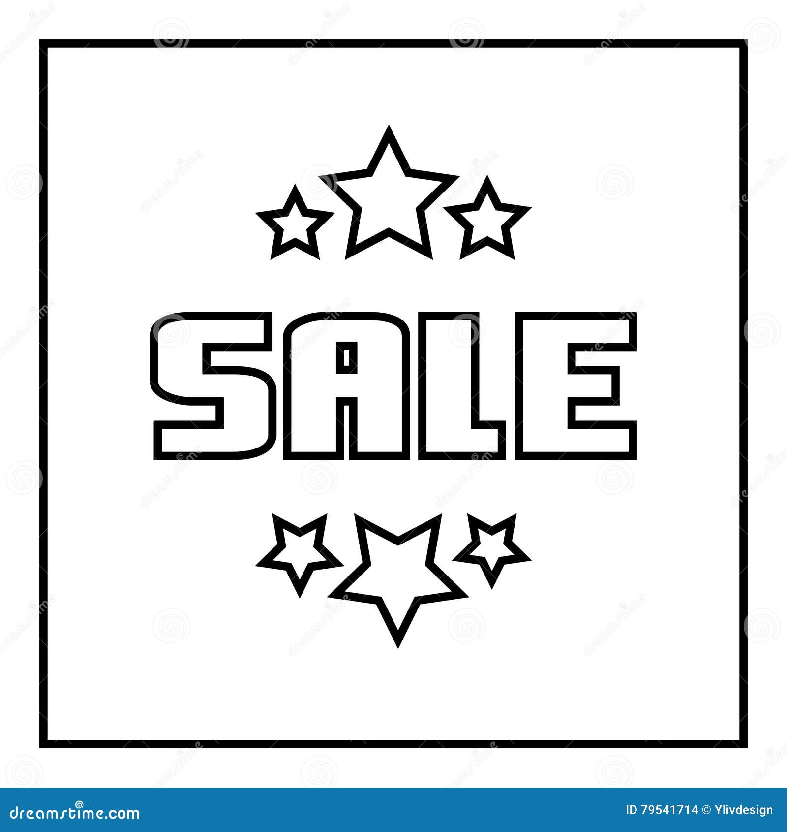 Sale Emblem with Stars Icon, Outline Style Stock Vector - Illustration ...