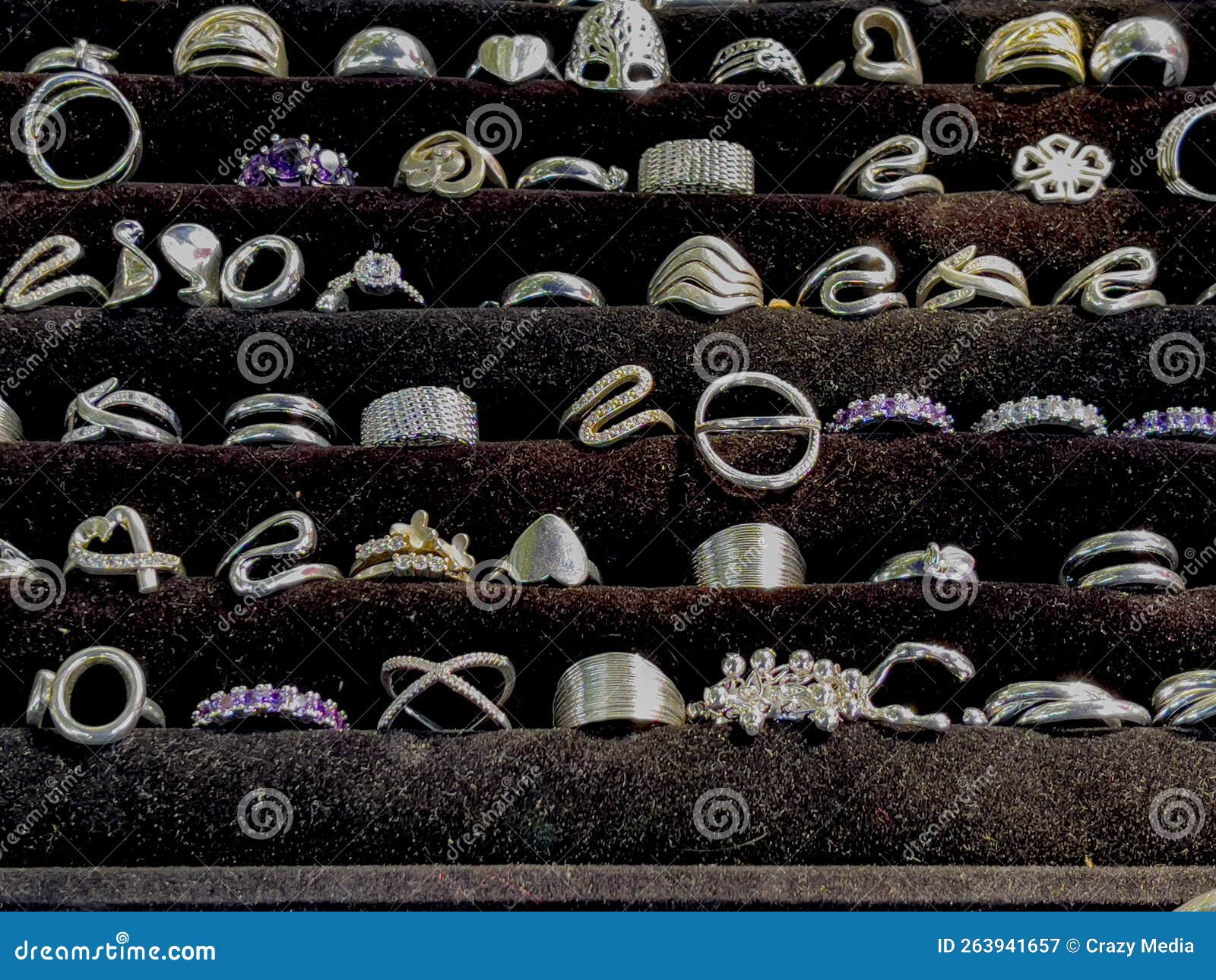 Sale, Exhibition and Presentation Product Silver Ring Models Stock ...