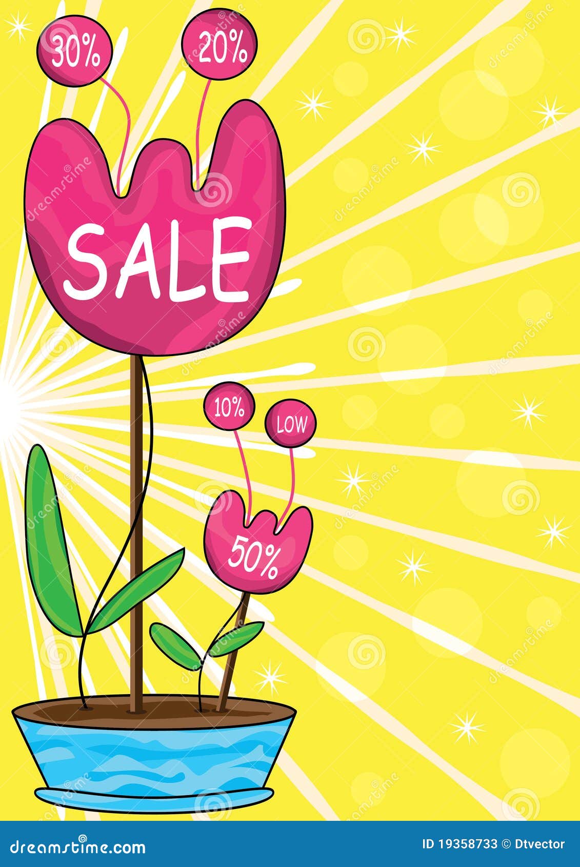 Sale Flowers_eps stock vector. Illustration of colorful - 19358733