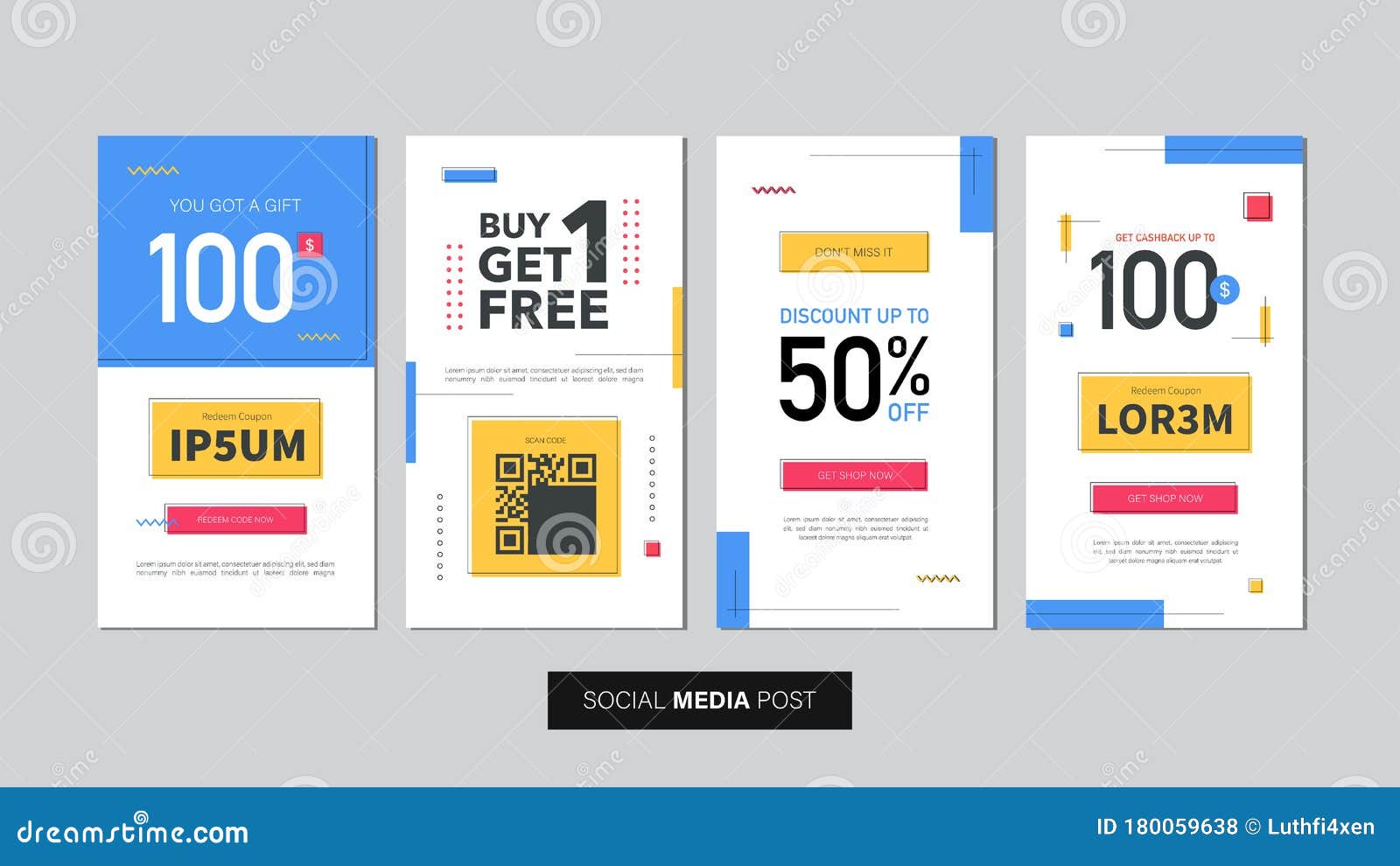 Set of Coupon Promotion Sale for Website, Internet Ads, Social Media or ...