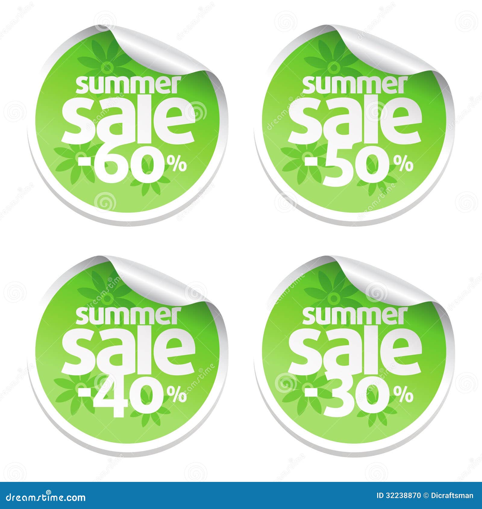 Sale green stickers stock vector. Illustration of discount - 32238870