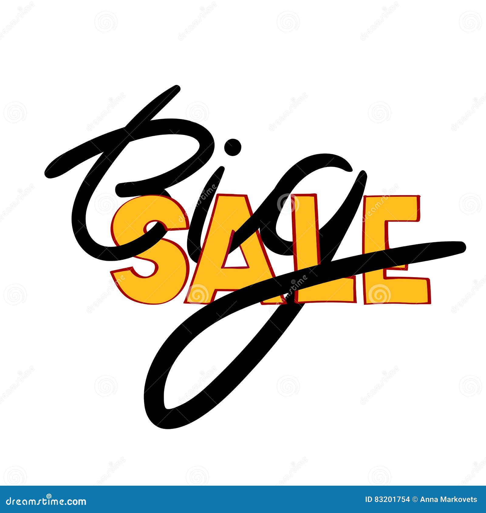 Sale Hand Lettering. Modern Calligraphy Stock Vector - Illustration of ...