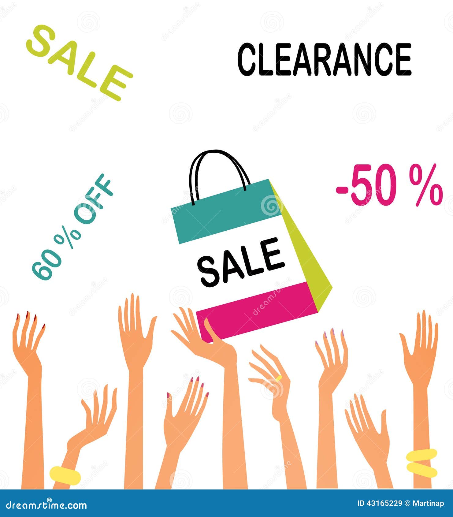 Sale hands stock vector. Illustration of retail, hands - 43165229
