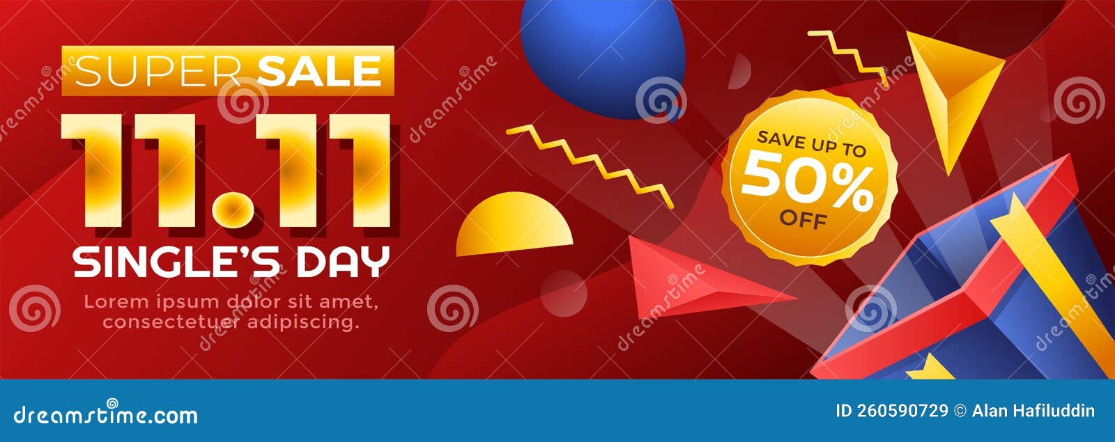 11 Sale Horizontal Banner Vector Realistic Design Stock Vector ...