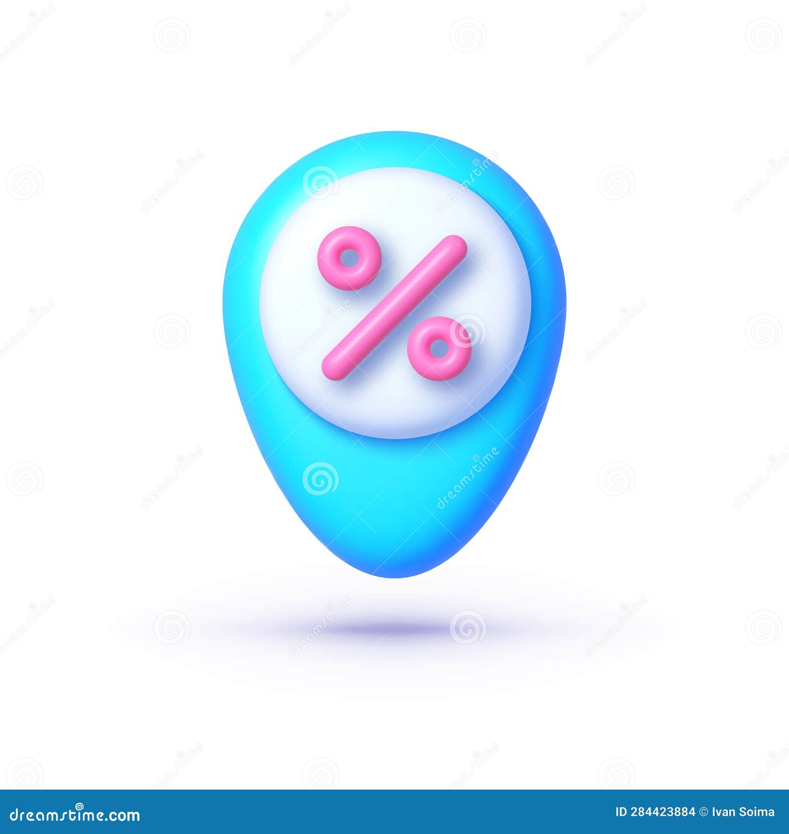 Sale Icon in 3d Style on White Background. 3d Promo Icon Vector Render ...