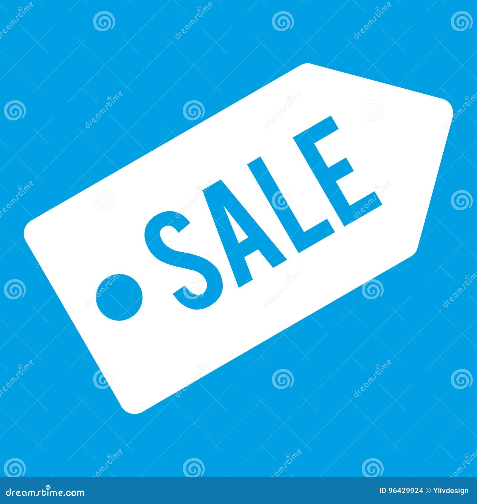 Sale icon white stock vector. Illustration of sale, isolated - 96429924