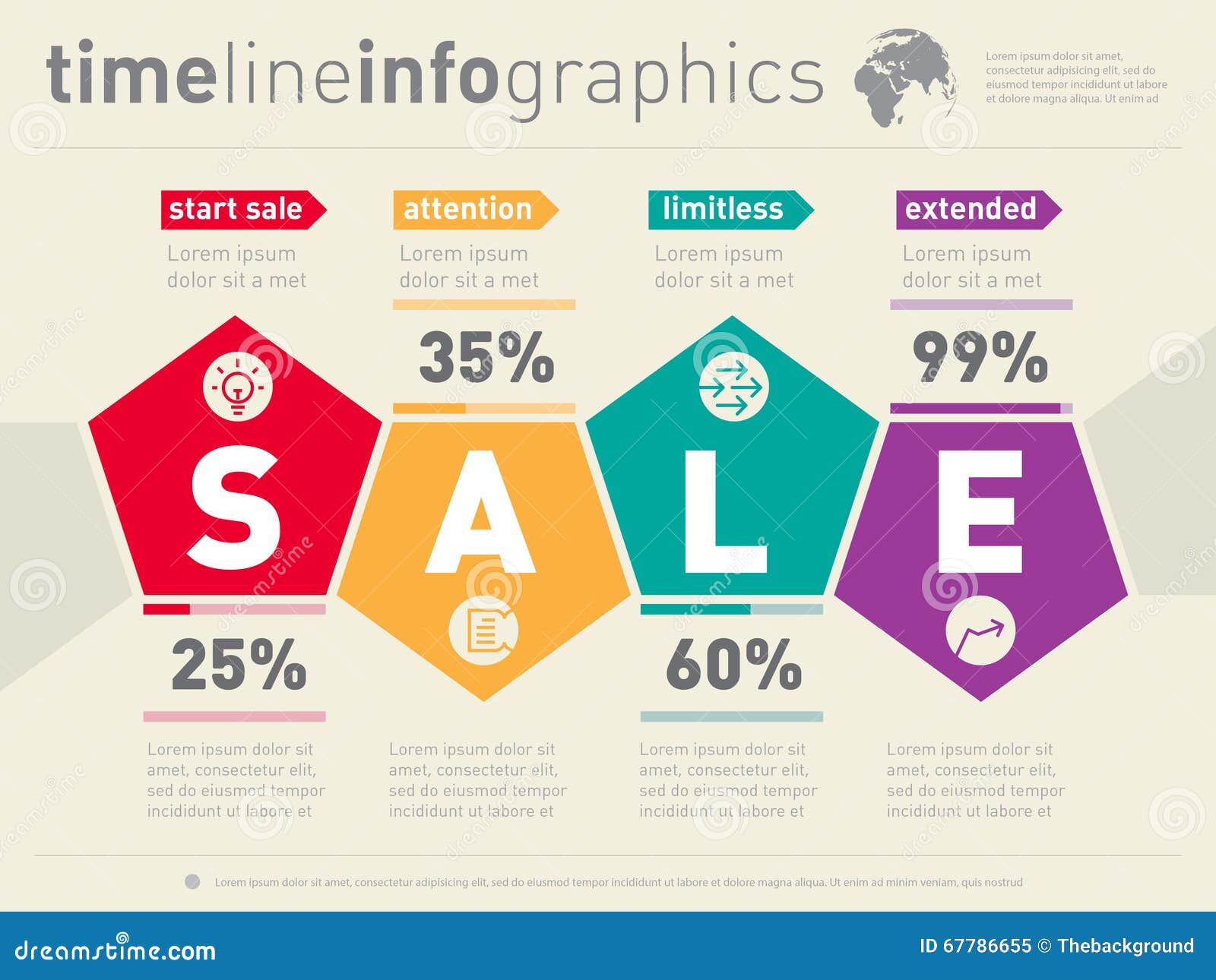 Sale Infographic Timeline. Business Web Template with Icons. Vector ...