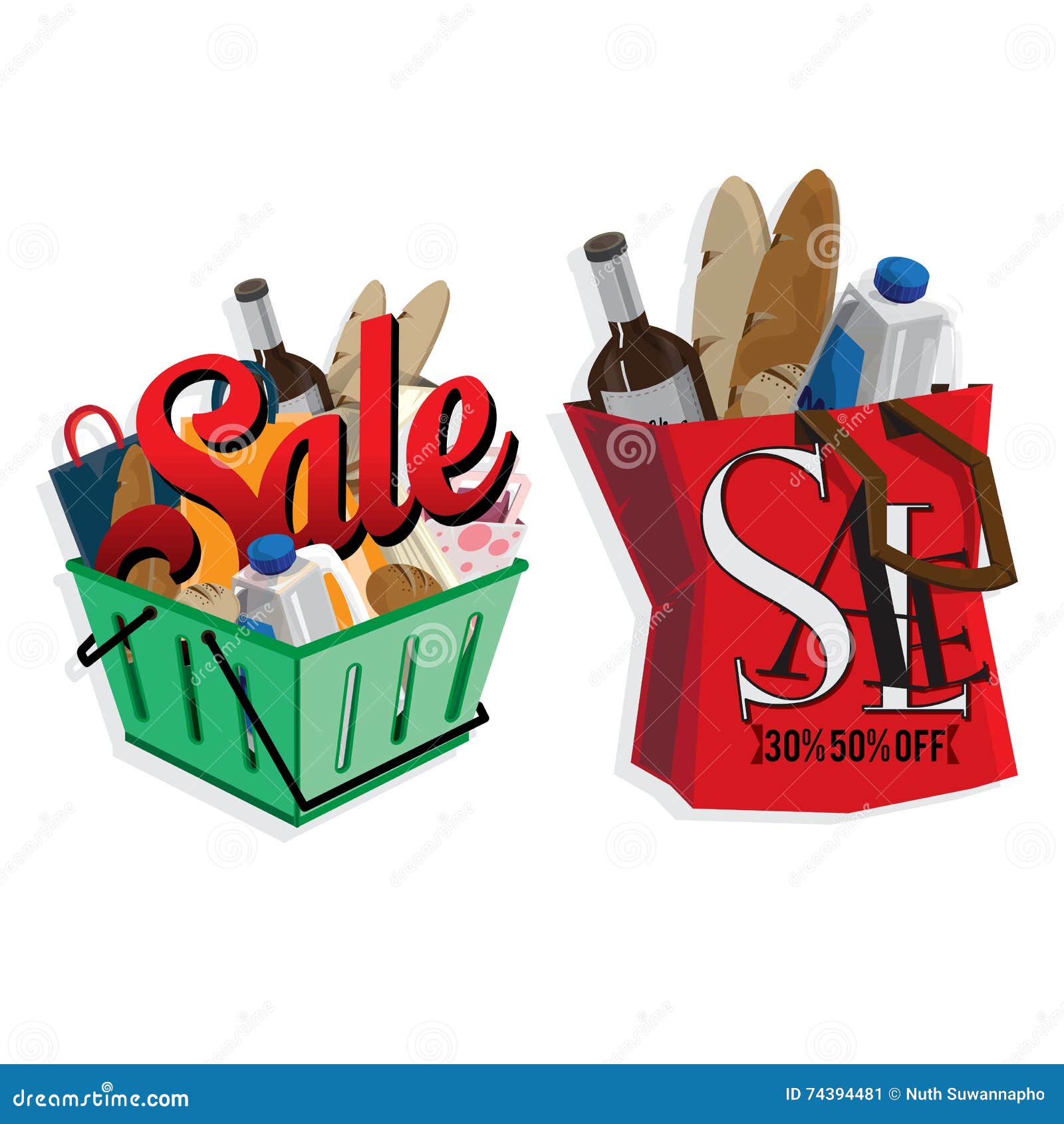 Sale key visual objects stock vector. Illustration of offer - 74394481