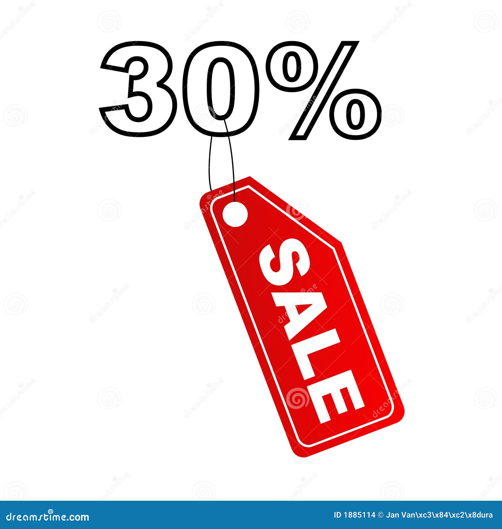 Sale Label with 30 Discount Stock Illustration - Illustration of ...
