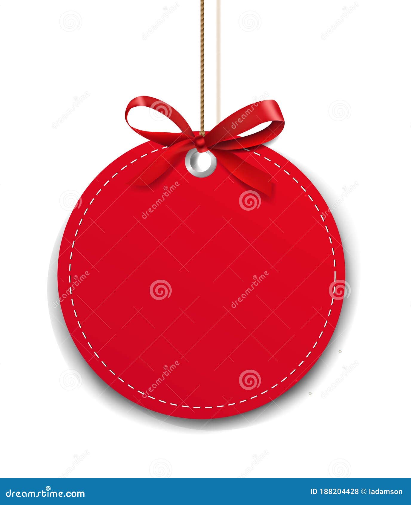 Sale Label with Rope and Red Bow White Background Stock Vector ...