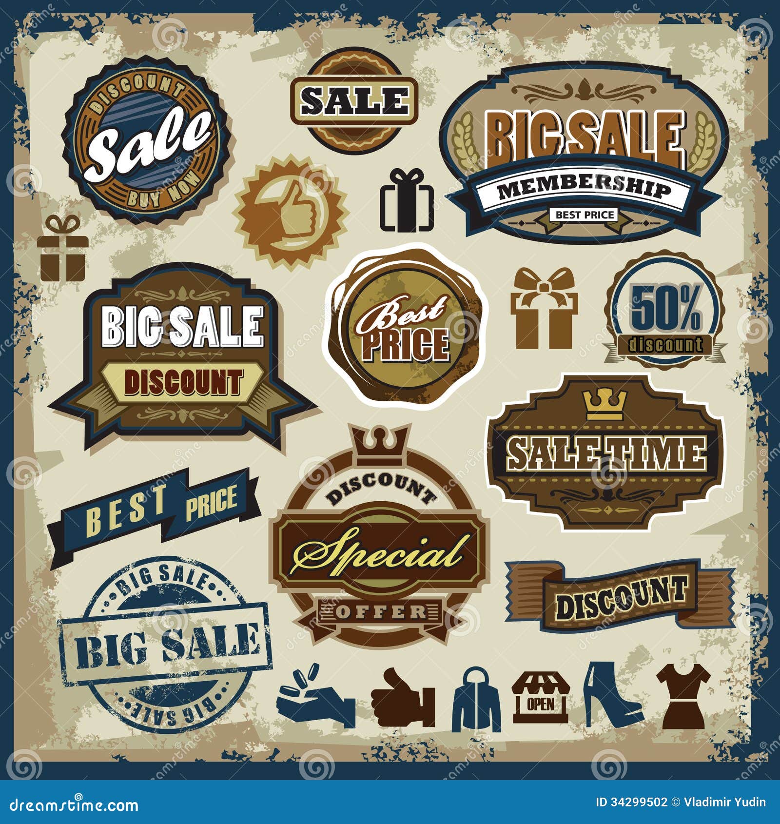 Sale labels set stock vector. Illustration of price, border - 34299502