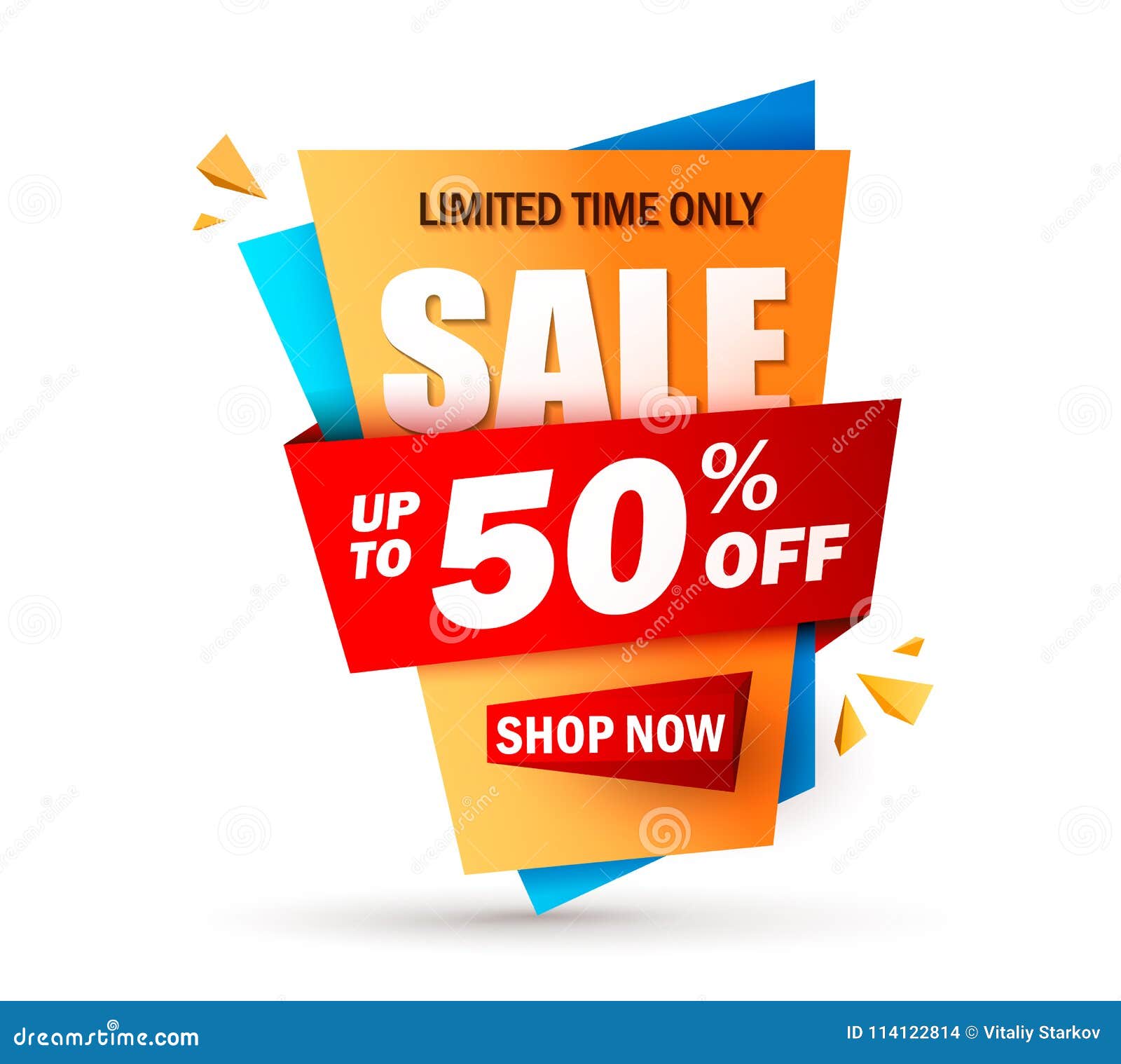 Sale Layout Design with Abstract Triangle Elements. Vector Illustration ...