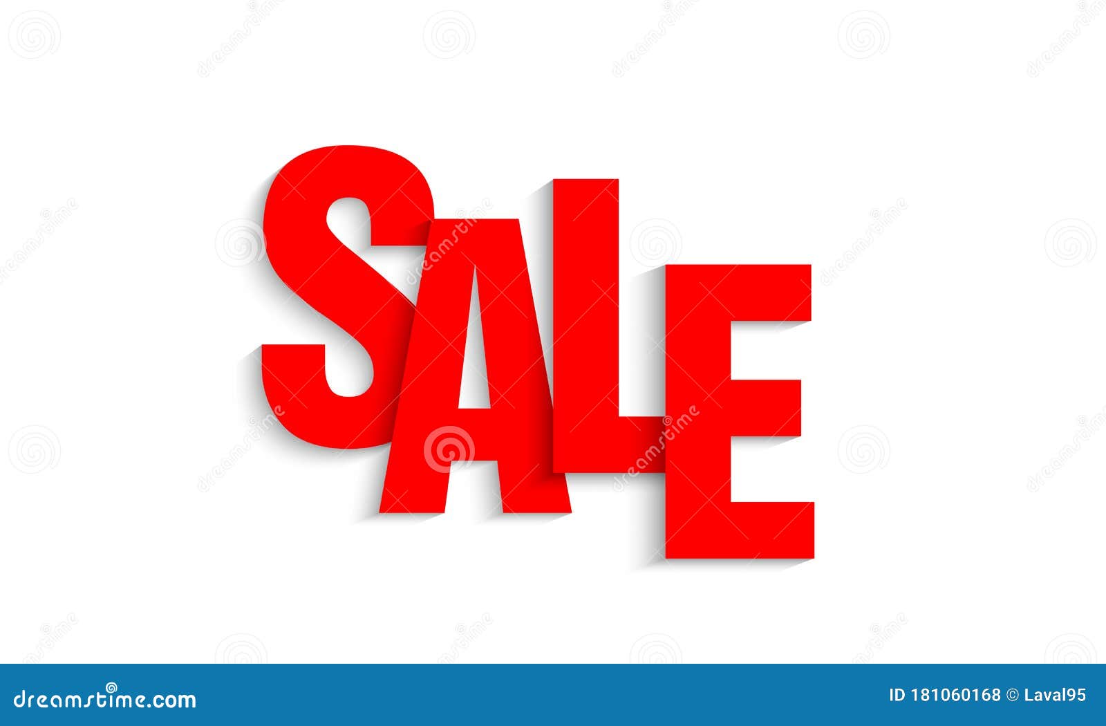 Sale Letters with Shadow, Red and White Vector with Realistic Shadows ...