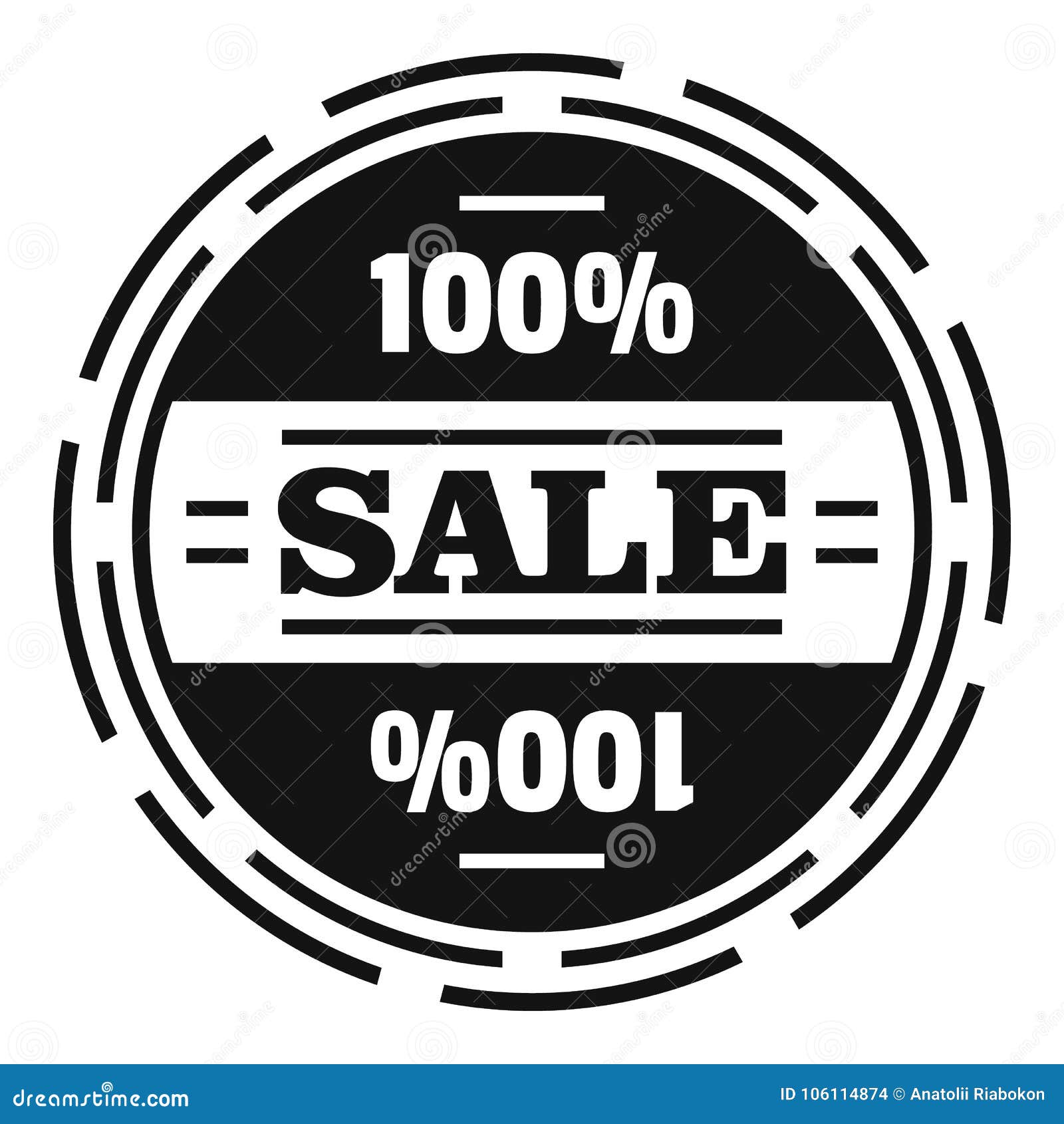 Sale logo, simple style. stock vector. Illustration of round - 106114874