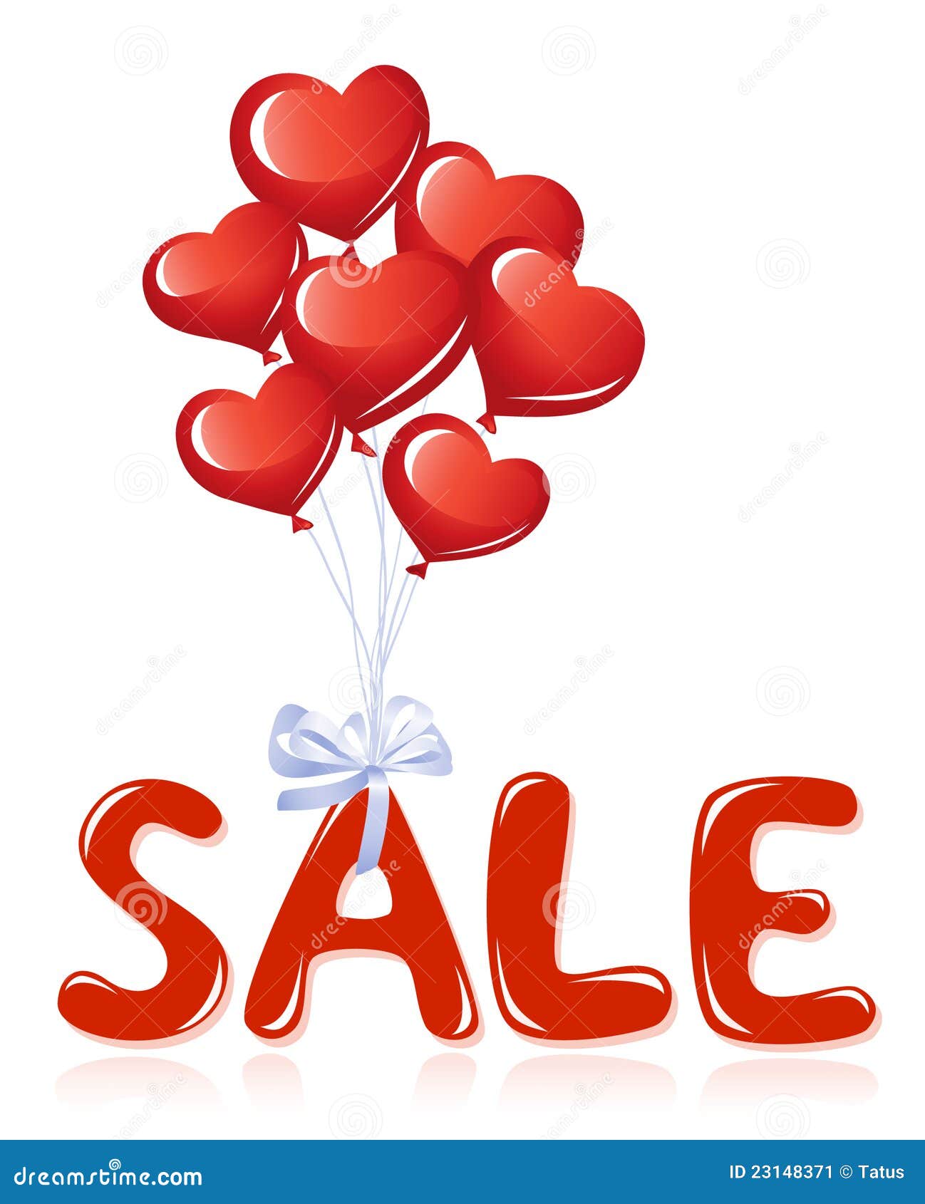 Sale Message with Heart Balloons Stock Vector - Illustration of offer ...