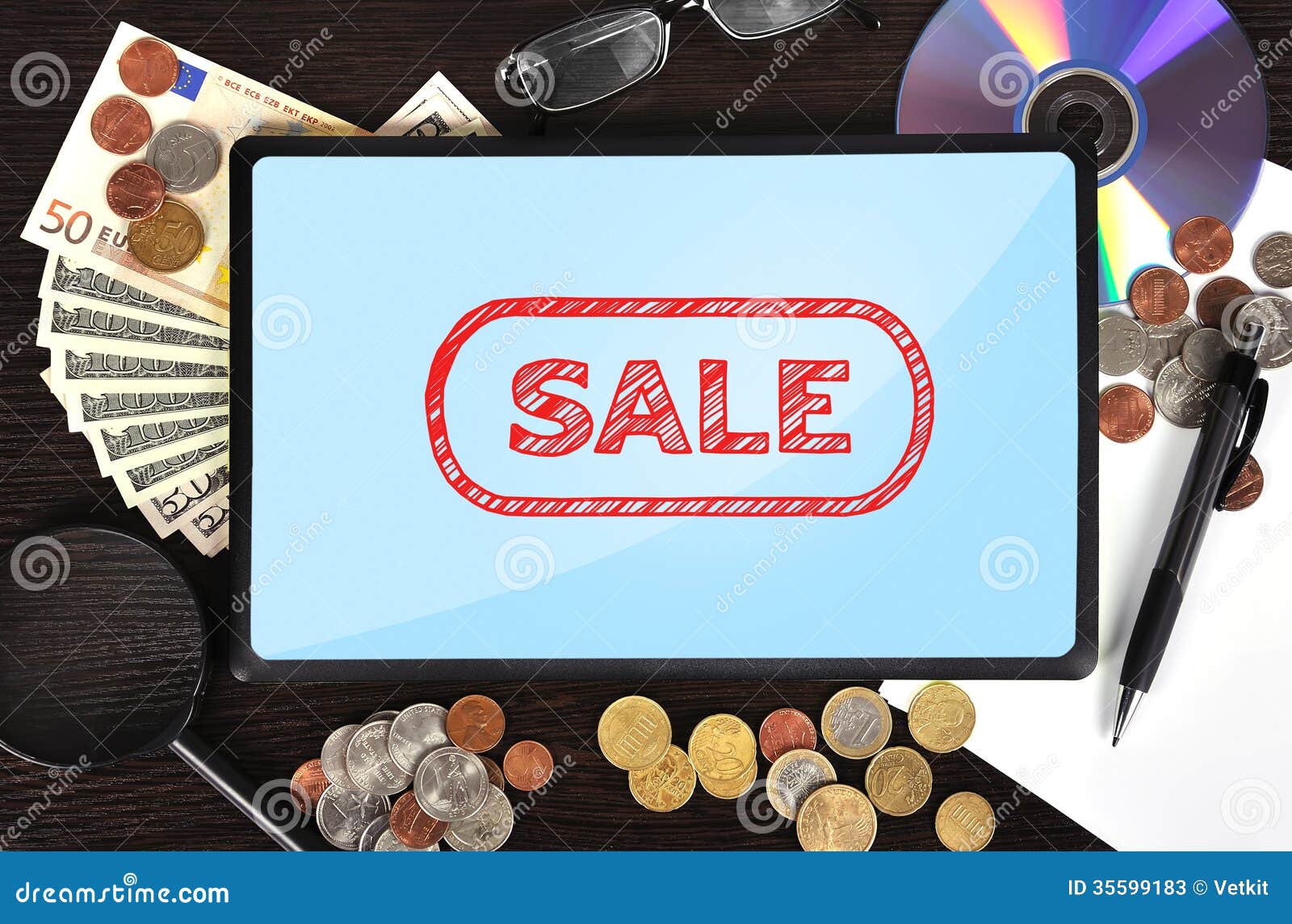 Sale stock image. Image of banknote, coin, profit, money - 35599183