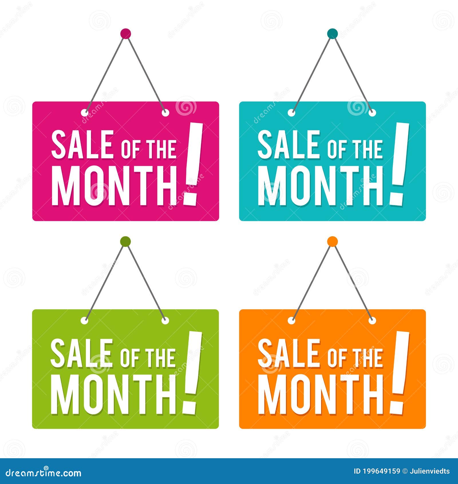 Sale of the Month Hanging Door Sign Stock Illustration - Illustration ...