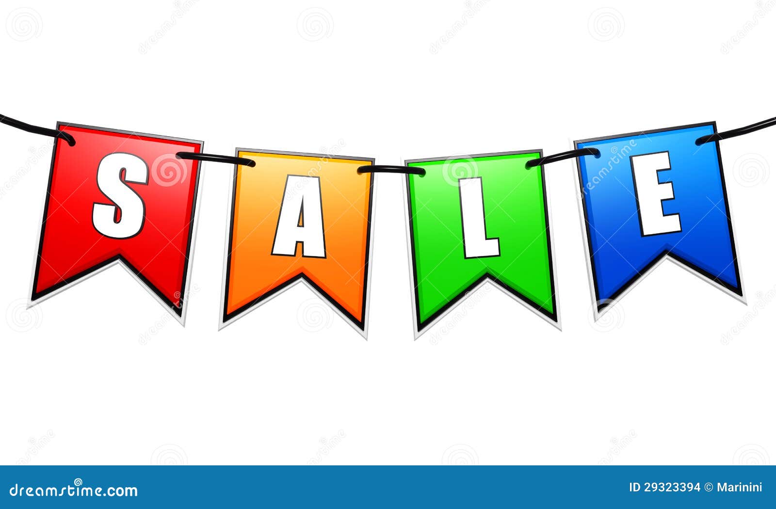 Sale in multicolored flags stock illustration. Illustration of banner ...