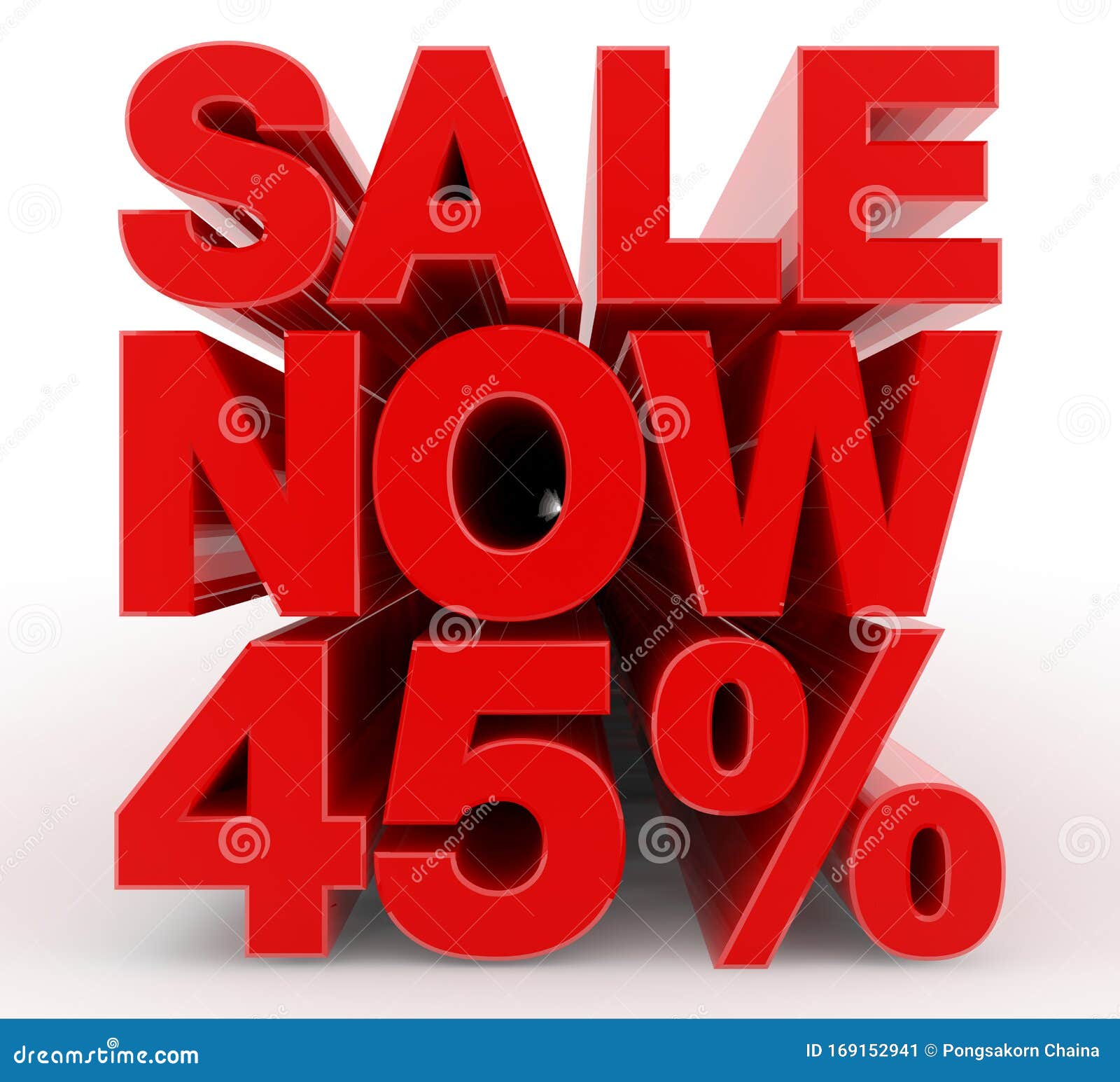 SALE NOW 45 Word on White Background Illustration 3D Rendering Stock ...