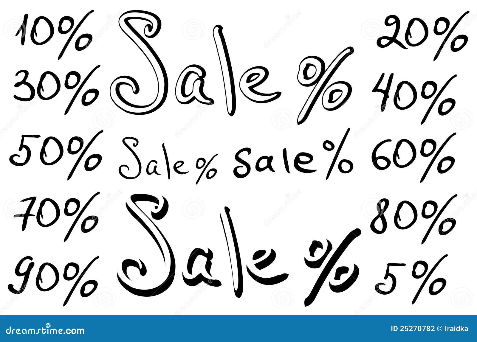 Sale, Numbers and Percentages Stock Vector - Illustration of commercial ...