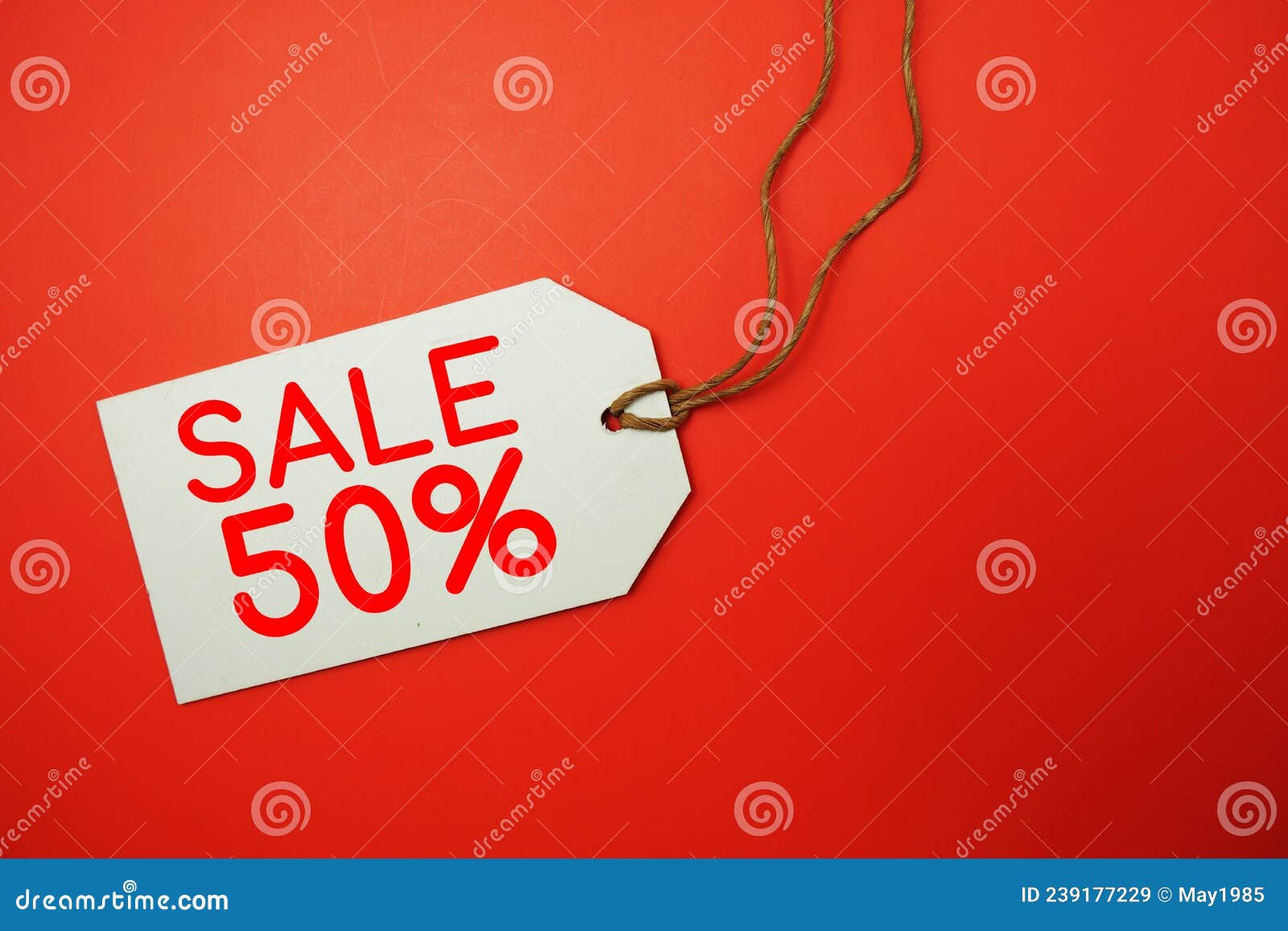 Sale 50 Off Tag with Space Copy on Red Background Stock Image - Image ...