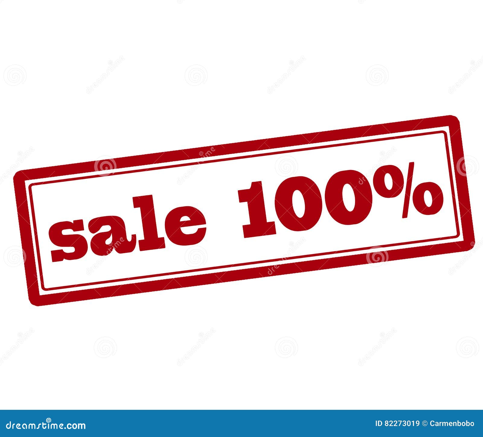 Sale one hundred percent stock illustration. Illustration of stamp ...