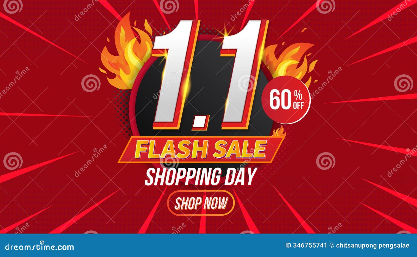 1.1 Flash Hot Fire Sale Banner January Shopping Day Promotion Template ...