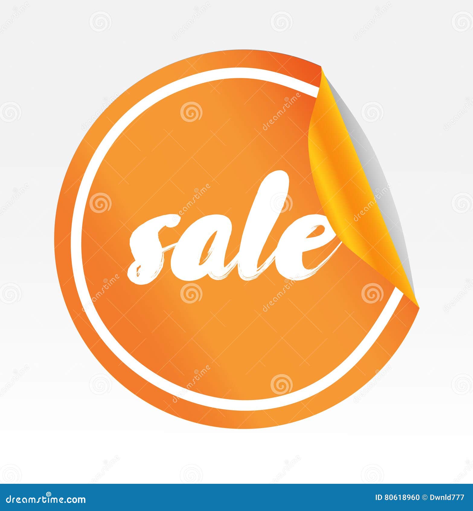 Sale orange paper sticker stock vector. Illustration of sticker - 80618960
